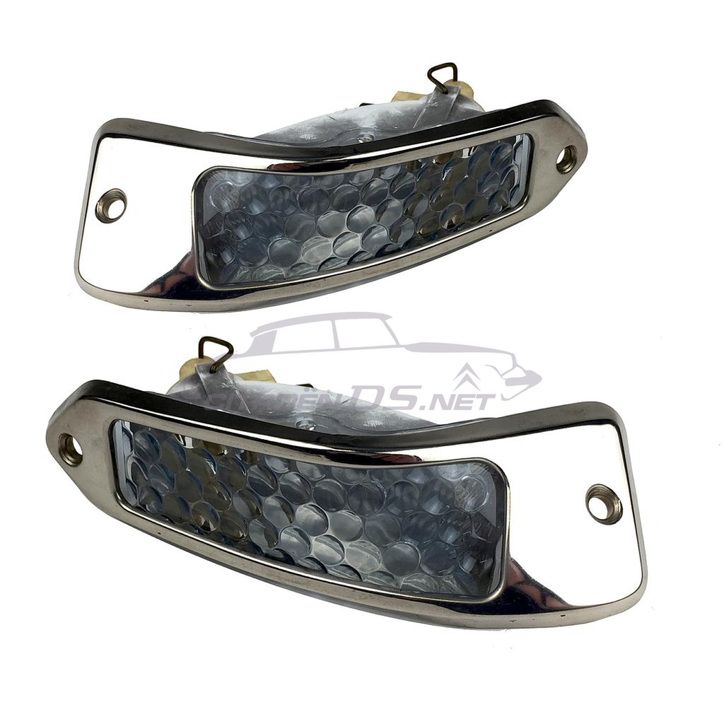 Chrome framed indicator clear, front, pair, 1955-1967 | Citro